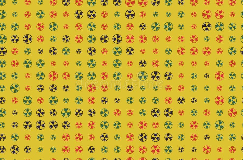 Vector Pattern 60s. Seamless Background with Nuclear Icon. Radioactive ...