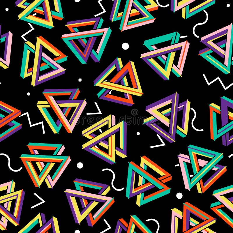 Vector Pattern 80s. Seamless Background. Retro Memphis Style. Stock ...