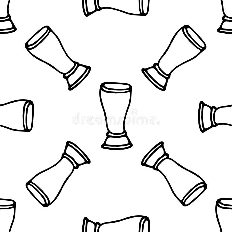 A Pattern from a Simple Vase. Seamless Pattern of Hand-drawn Home ...