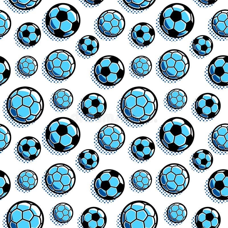 Vector Pattern with Soccer Balls Stock Vector - Illustration of print ...