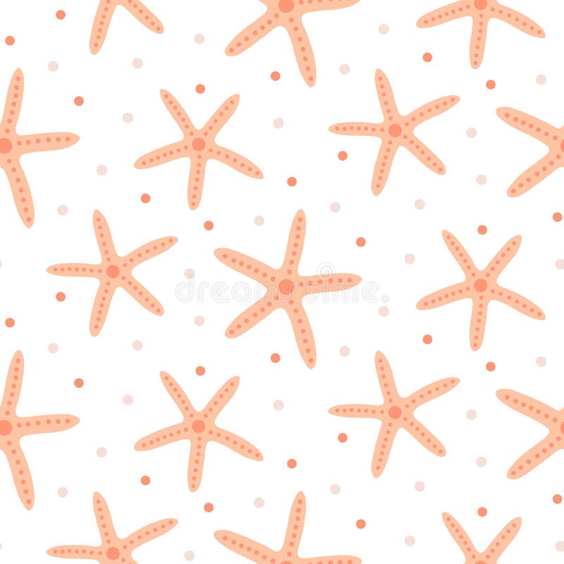 Vector Pattern with Starfish in Flat Style. Stock Vector - Illustration ...