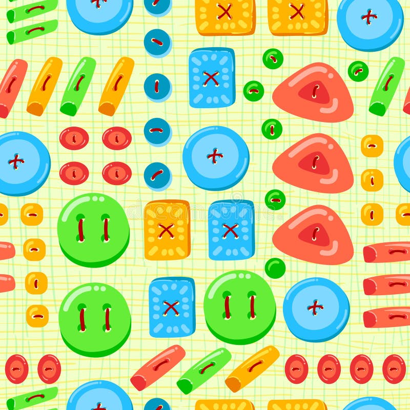 Vector Pattern on a Theme of Sewing and Crafts with Buttons Stock ...