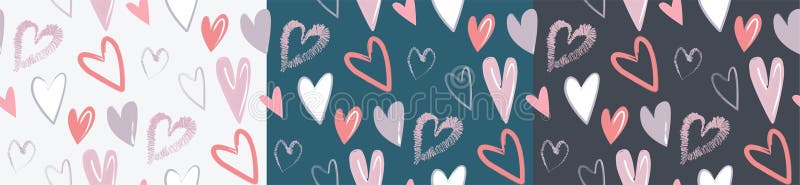 Vector Pattern in Three Colors To Choose from. Heart Texture Background ...