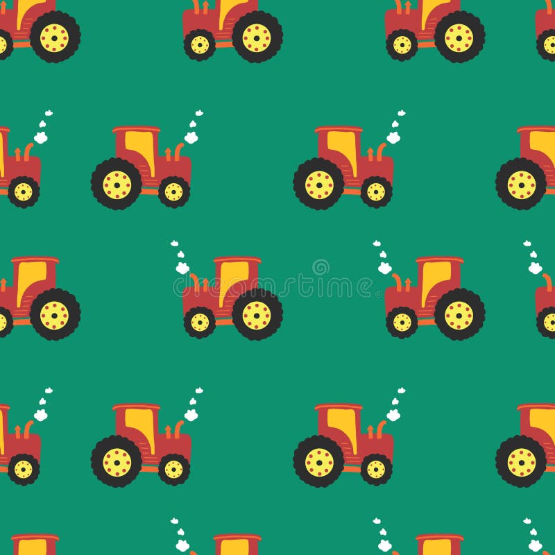Green Tractor Pattern Stock Illustrations – 357 Green Tractor Pattern ...