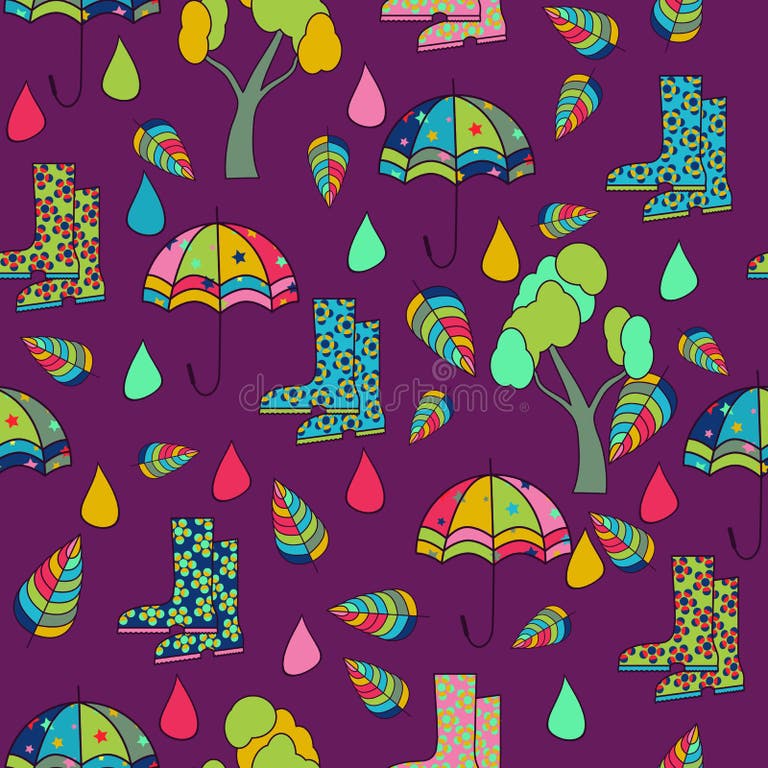 Seamless Rain Theme Pattern Stock Illustrations – 506 Seamless Rain Theme Pattern Stock ...