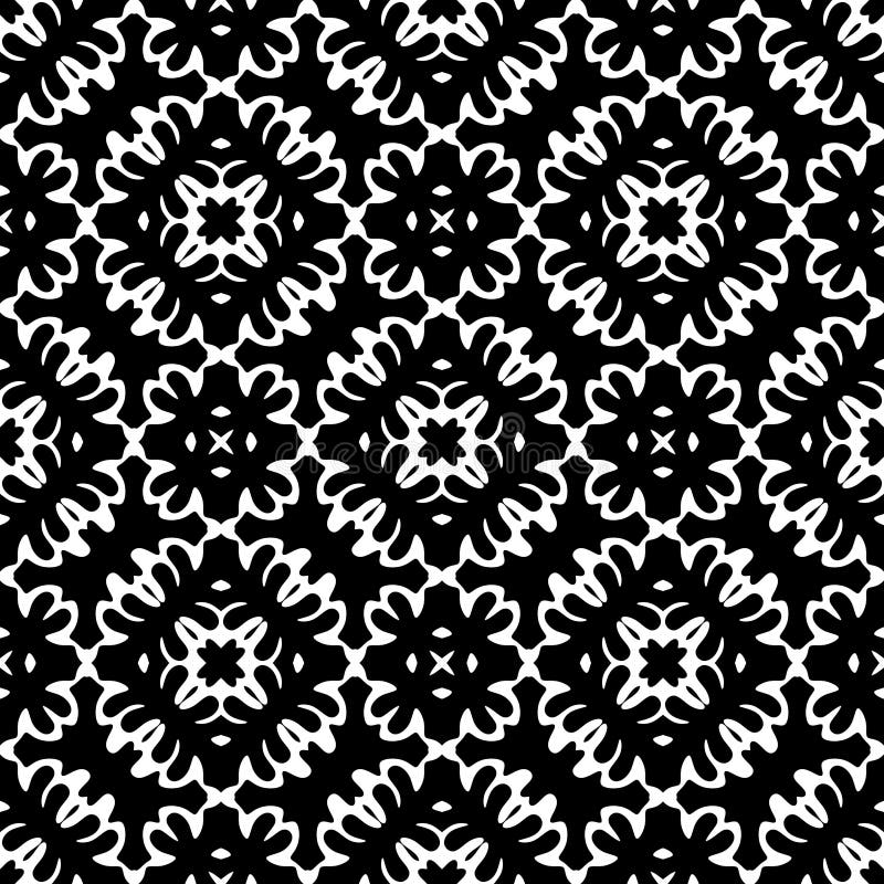 Black Seamless Pattern in White Background Stock Vector - Illustration ...