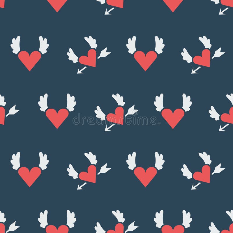 Winged hearts vector set stock vector. Illustration of crown - 21475862