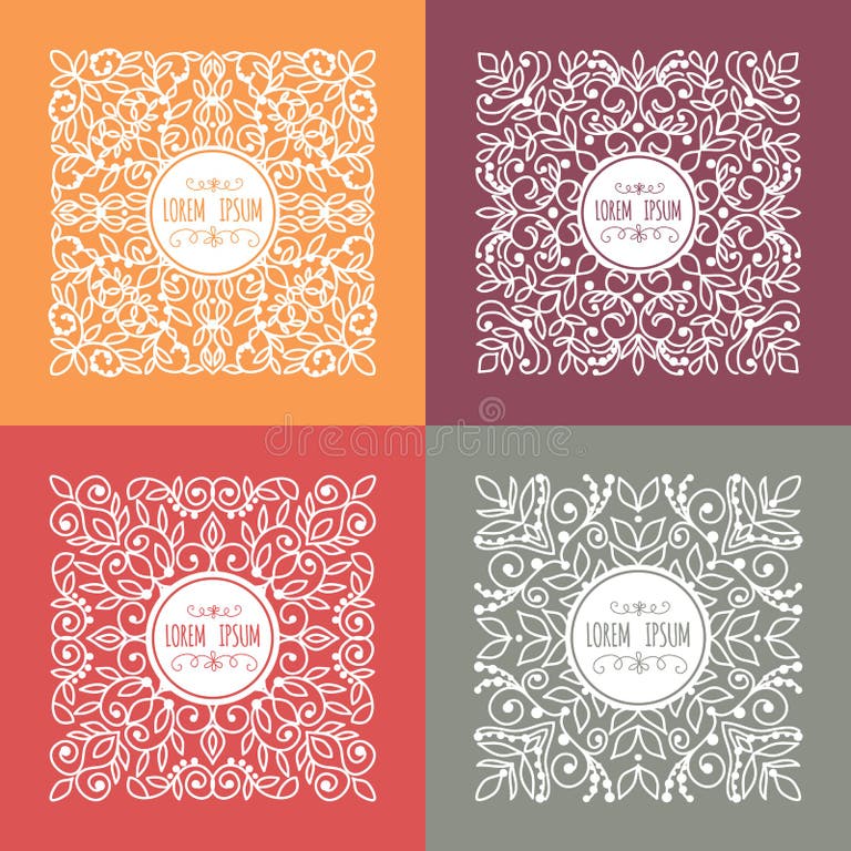 Vector Patterns Set in Trendy Mono Line Style Stock Vector ...