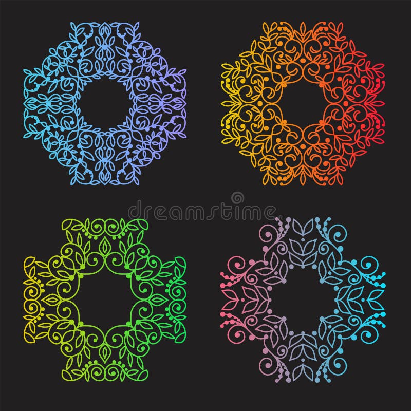 Vector Patterns Set in Trendy Mono Line Style Stock Vector ...