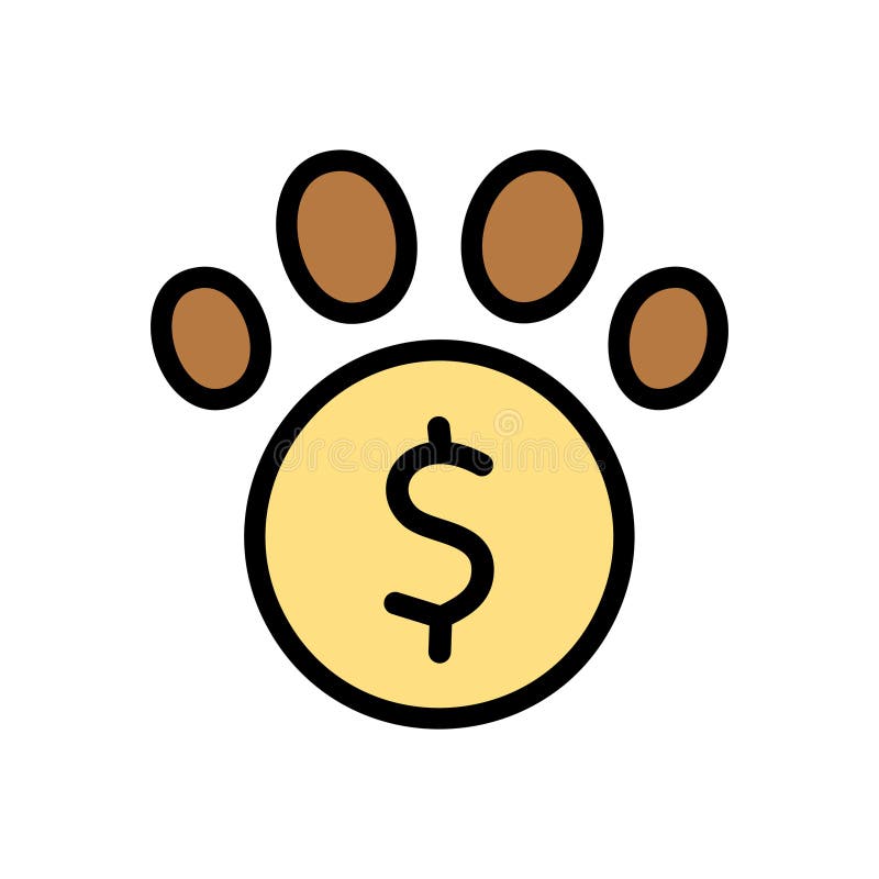 Vector Paw with Dollar Sign Print Icon Sign Vector Illustration Stock ...