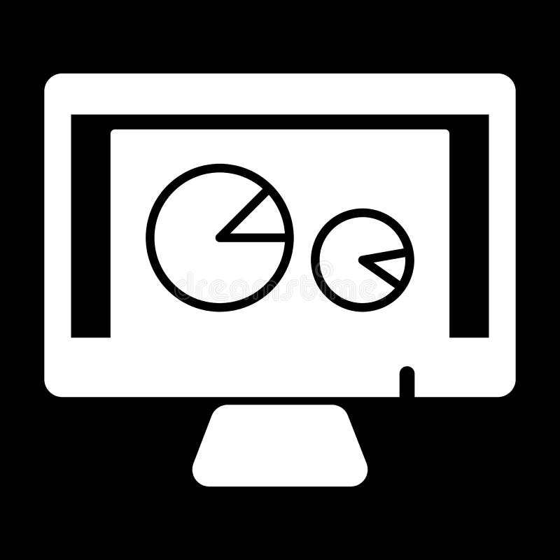 Vector Pc Aptop and Diagram Icon on White Background. Analytic Process ...