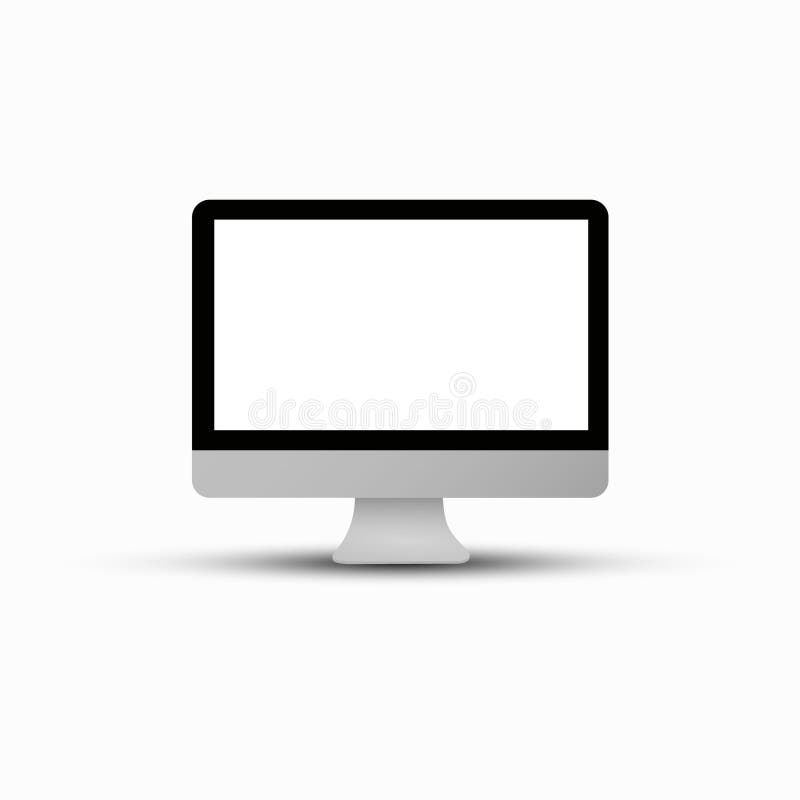 Vector PC Computer Icon Isolated on White Background Stock Illustration ...
