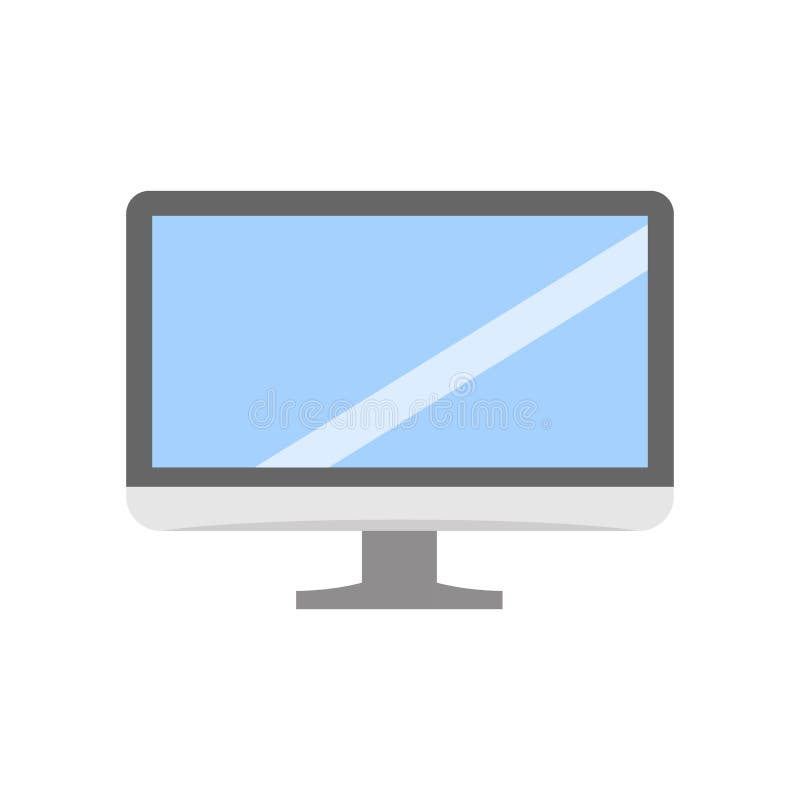 Vector PC Flat Icon Isolated in Cartoon Style. Stock Vector ...