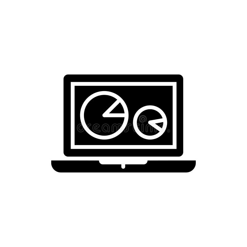 Vector Pc Laptop and Diagram Icon on White Background. Analytic Process ...