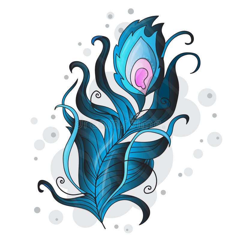 Stylized Peacock Feather Stock Illustrations – 1,336 Stylized Peacock ...