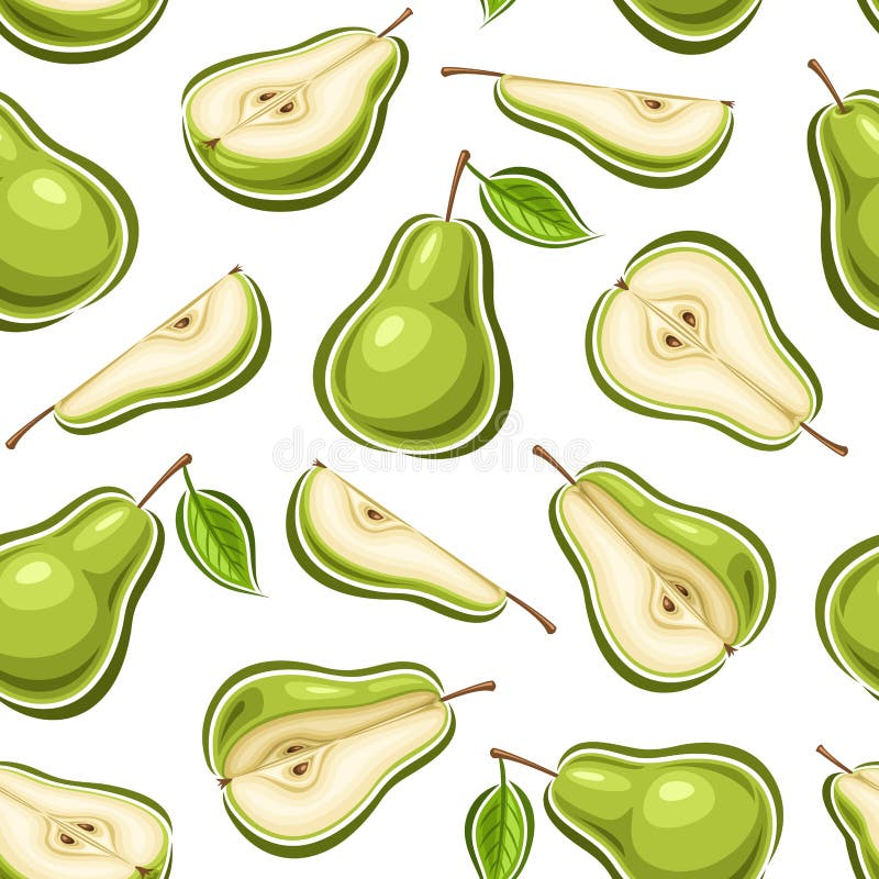 Vector Pear Seamless Pattern Stock Vector - Illustration of label, seamless: 267998184