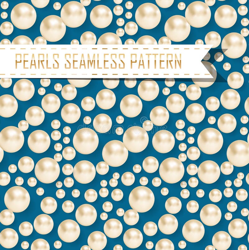 Vector Pearls Seamless Pattern on Color Background Stock Vector ...