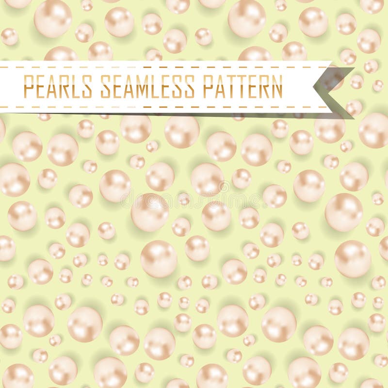 Vector Pearls Seamless Pattern on Color Background Stock Vector ...