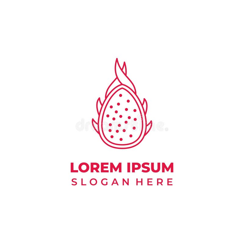 Vector Peeled Dragon Fruit Logo, Lineart Style Stock Illustration ...