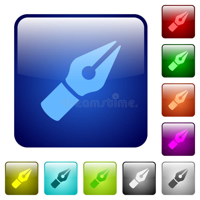 Vector Pen Color Square Buttons Stock Vector - Illustration of drawing ...