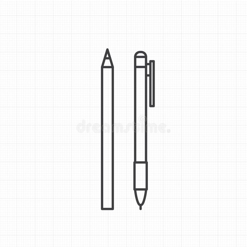 Set of Pencil and Pen Icons Stock Vector - Illustration of sharp ...