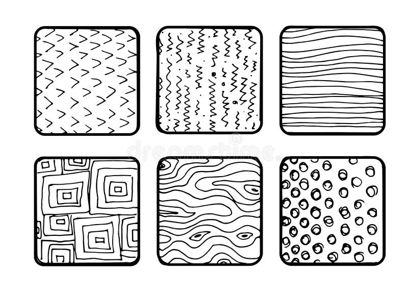 Vector Pen Textures Set. Grungy Hand Drawn Lines, Frames, Stains, Dots ...