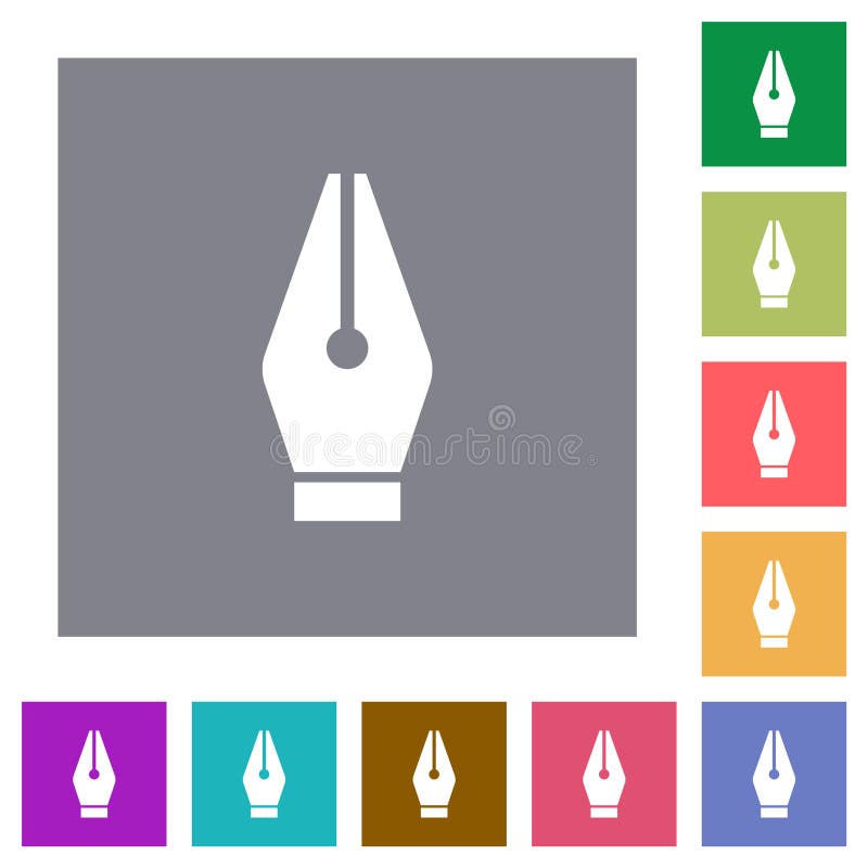 Vector Pen Tool Square Flat Icons Stock Vector - Illustration of edit ...