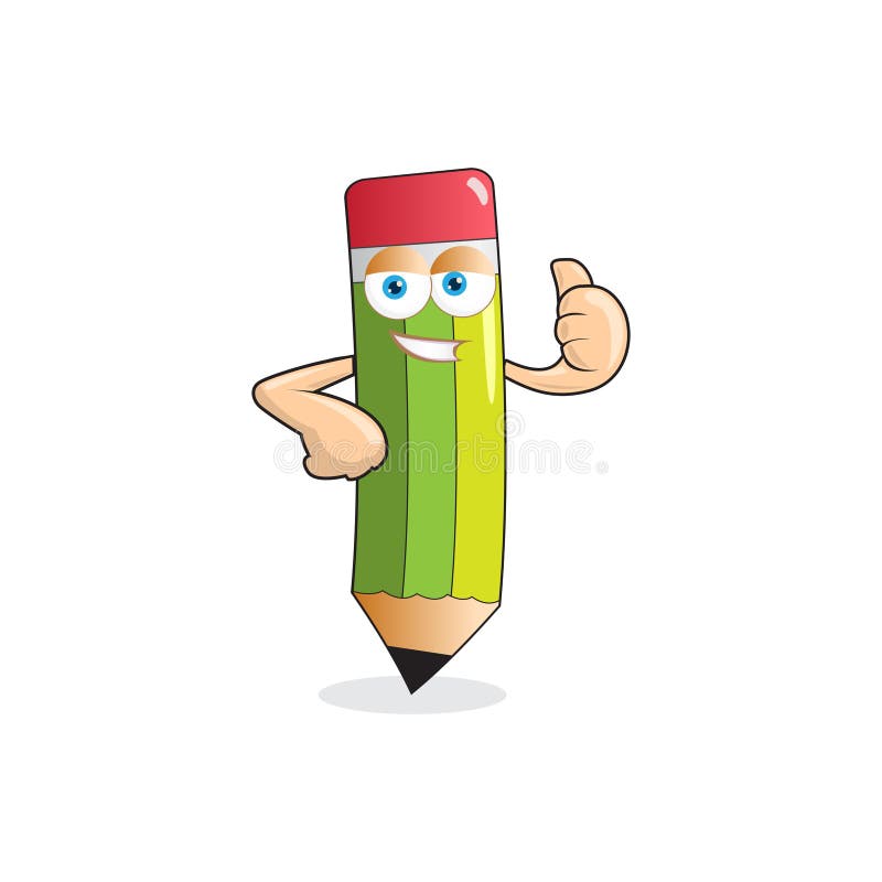 Vector Pencil Good Luck Mascot Stock Vector - Illustration of education ...