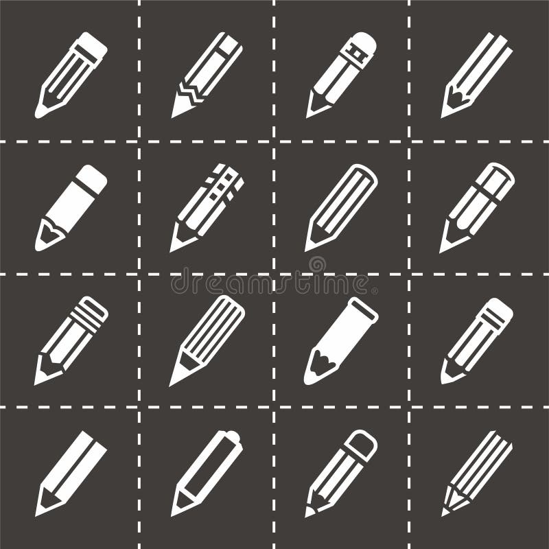 Vector pencil icon set stock vector. Illustration of gear - 53024393