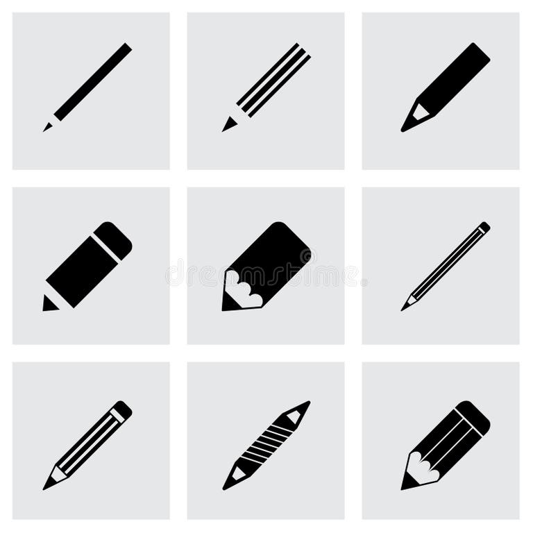 Vector pencil icon set stock vector. Illustration of book - 51232878