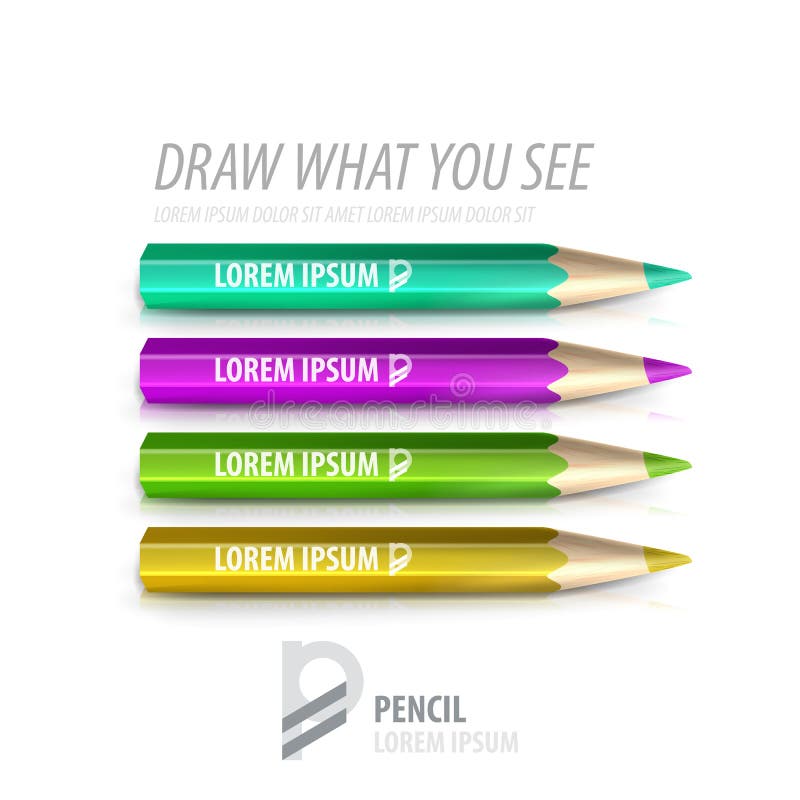Vector Pencil Premium Ad Product Template Stock Illustration ...