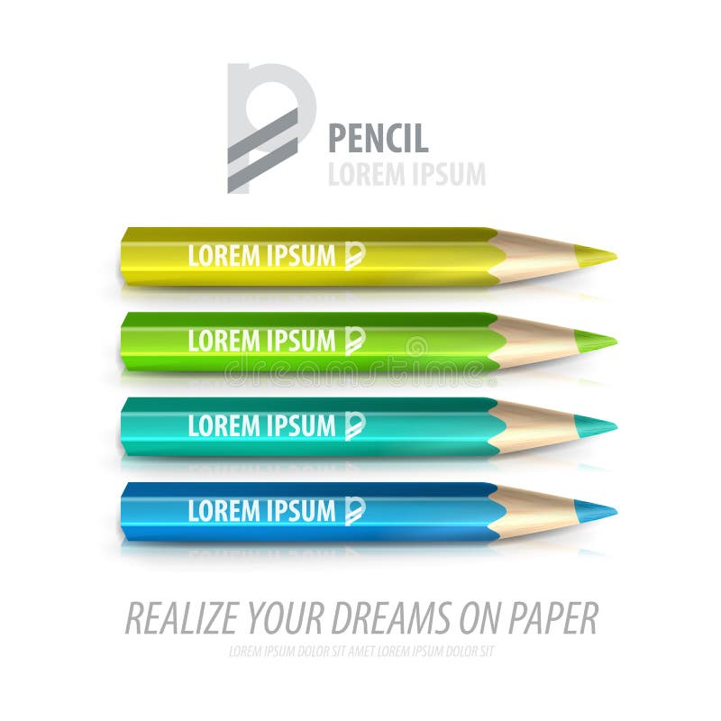 Vector Pencil Premium Ad Product Template Stock Illustration ...