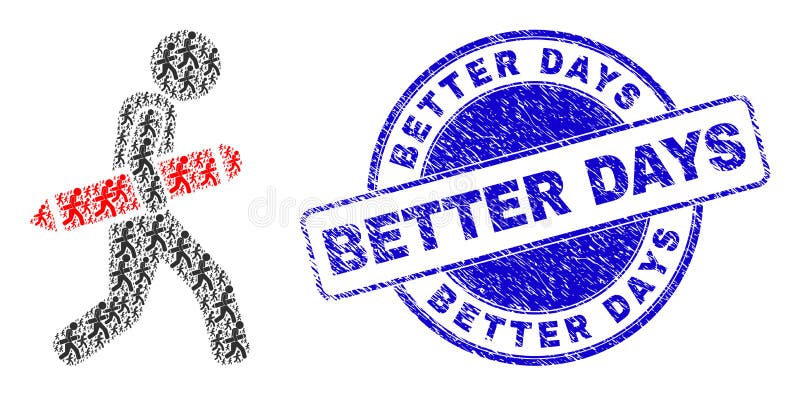 Grunge Better Days Seal and Pencil Robber Fractal Collage of Self Icons ...