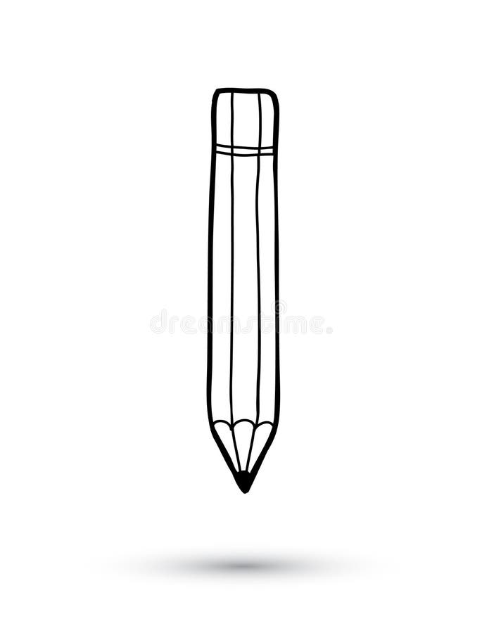 Blue Pencil Hand Drawn Line Art Illustration Stock Illustration ...