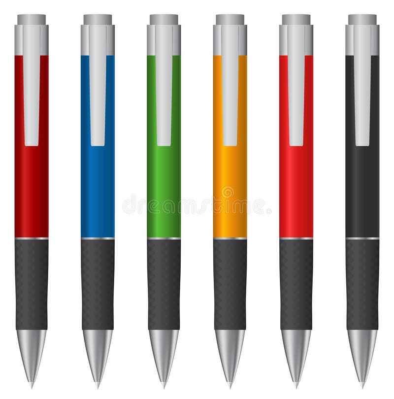 Set of vector pens. stock vector. Illustration of corporate - 71271053