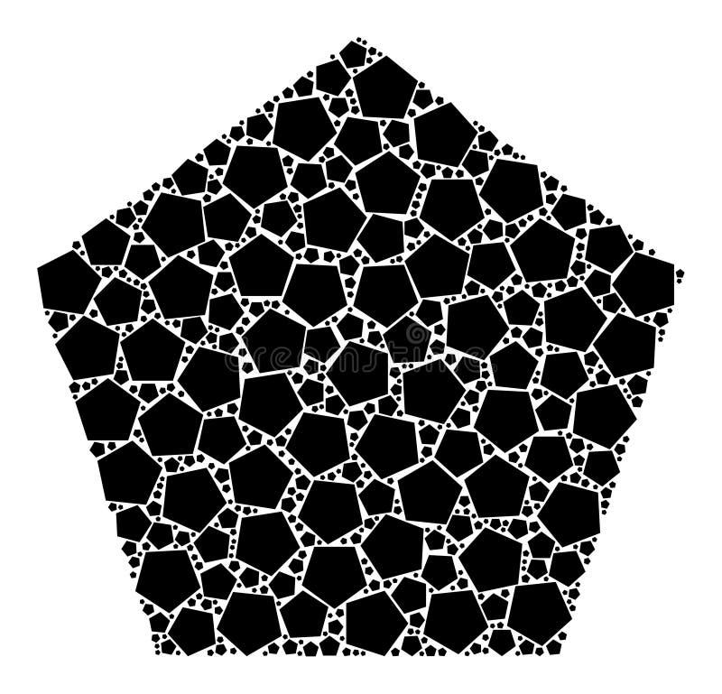 Pentagon Fractal Icon Collage of Self Items Stock Vector - Illustration ...