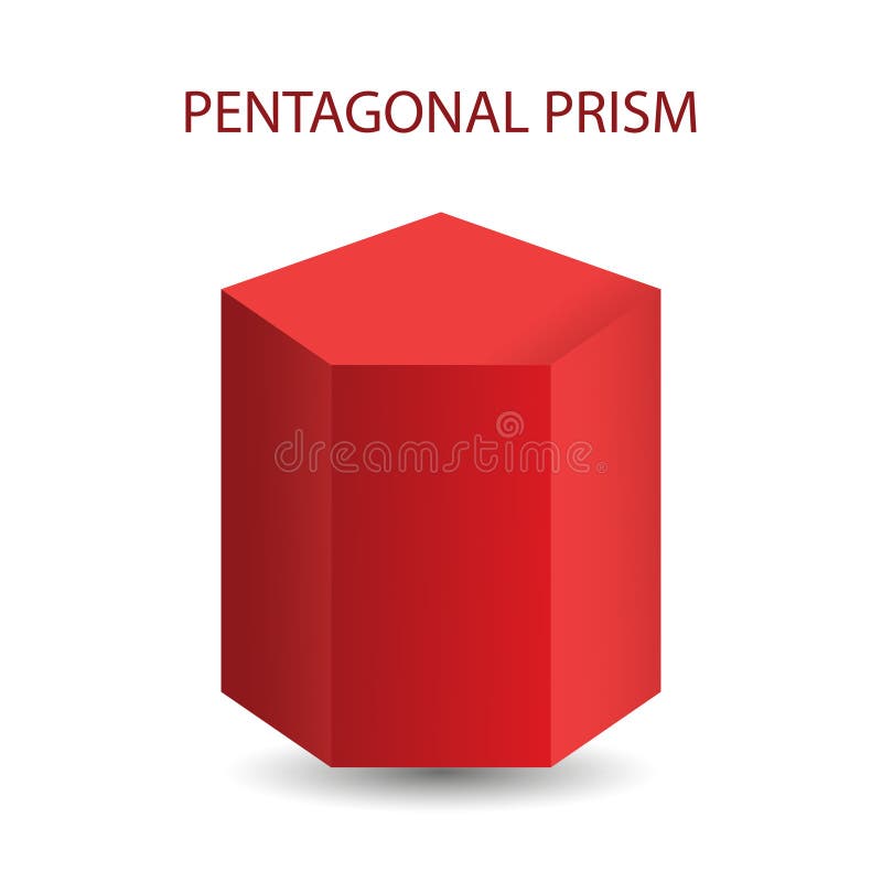 Vector Pentagonal Prism with Gradients and Shadow for Game, Icon, Package Design, Logo, Mobile ...