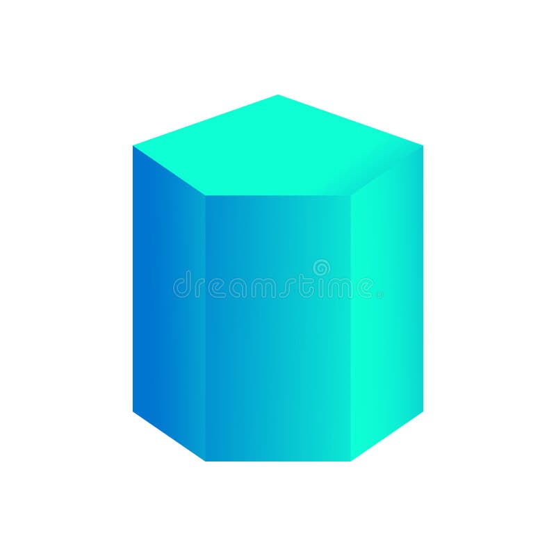 Vector Pentagonal Prism with Gradients and Shadow for Game, Icon ...