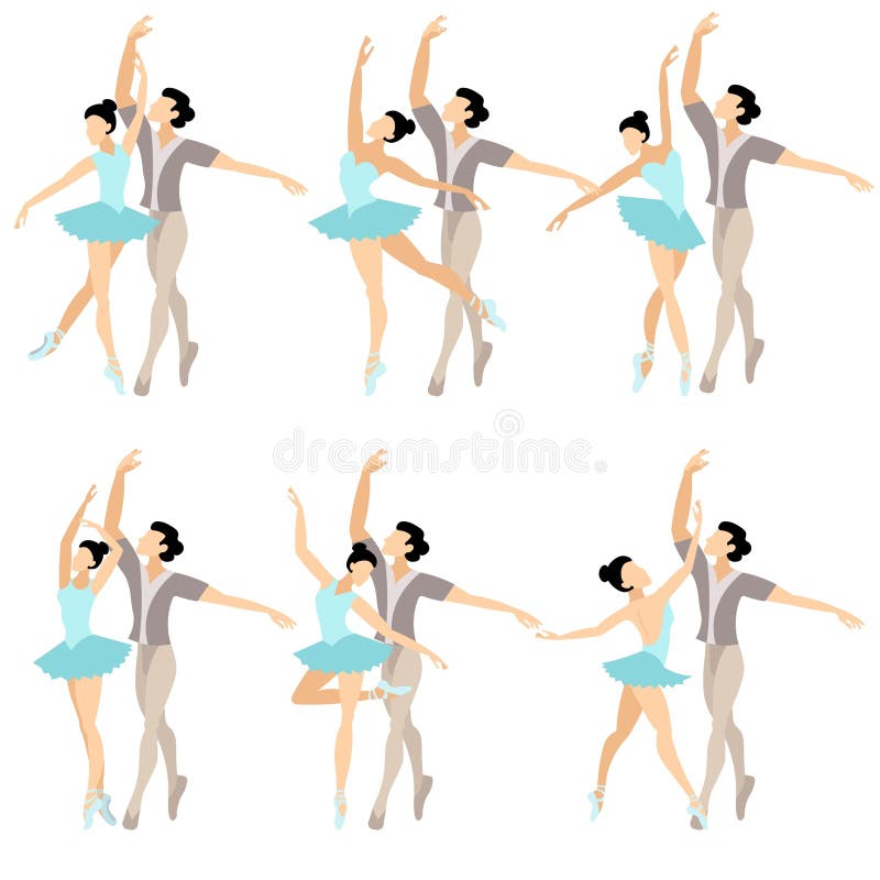 Vector People. Ballet Couple. Set of Ballet Couples. Beautiful Ballet ...
