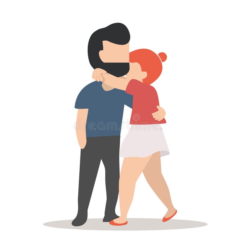 Vector People Character Hug Couple Stock Vector - Illustration of ...