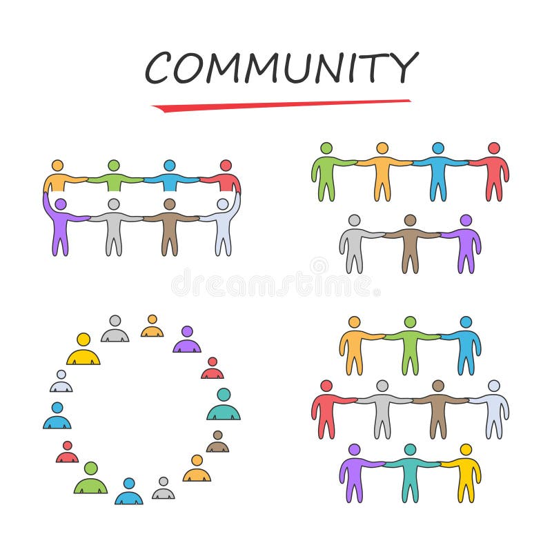 Vector People Community. Linear Community Symbol. Stock Illustration ...