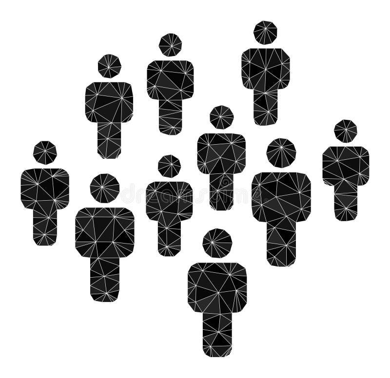 Vector People Crowd Polygonal Icon Stock Vector - Illustration of ...
