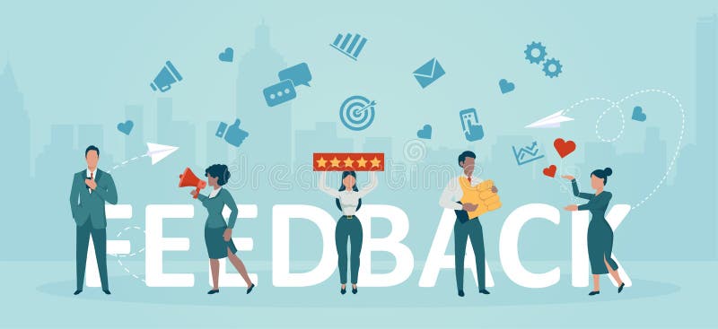 Vector of People Giving Feedback To a Business Services Stock ...