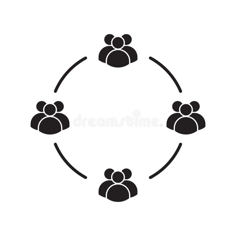 Vector People Group Connecting Icon Symbol Stock Vector - Illustration ...