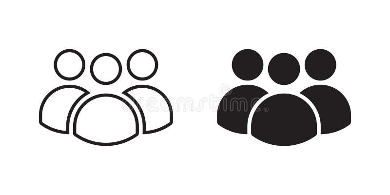 Vector People Group Icon in Outline and Glyph Stock Vector ...
