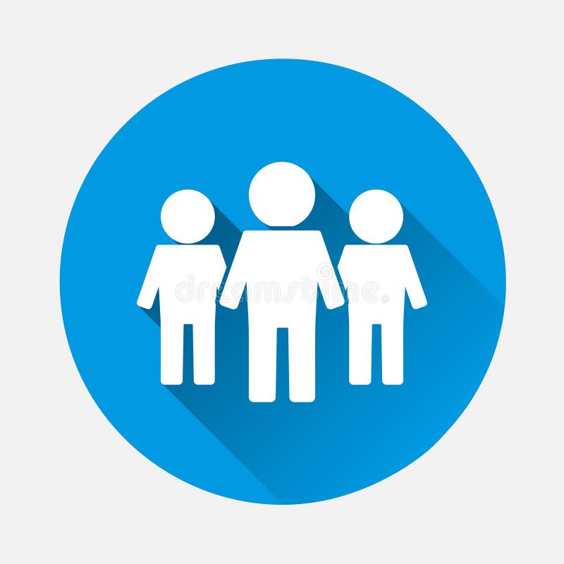 Vector People Icon. Crowd Icon on Blue Background Stock Vector ...