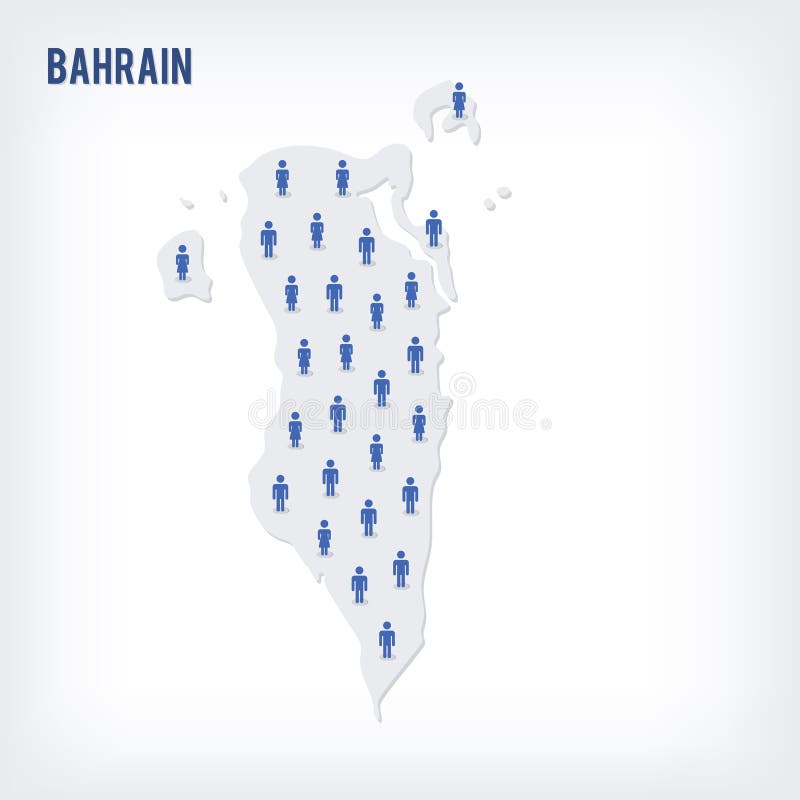 Vector People Map of Bahrain . the Concept of Population Stock ...