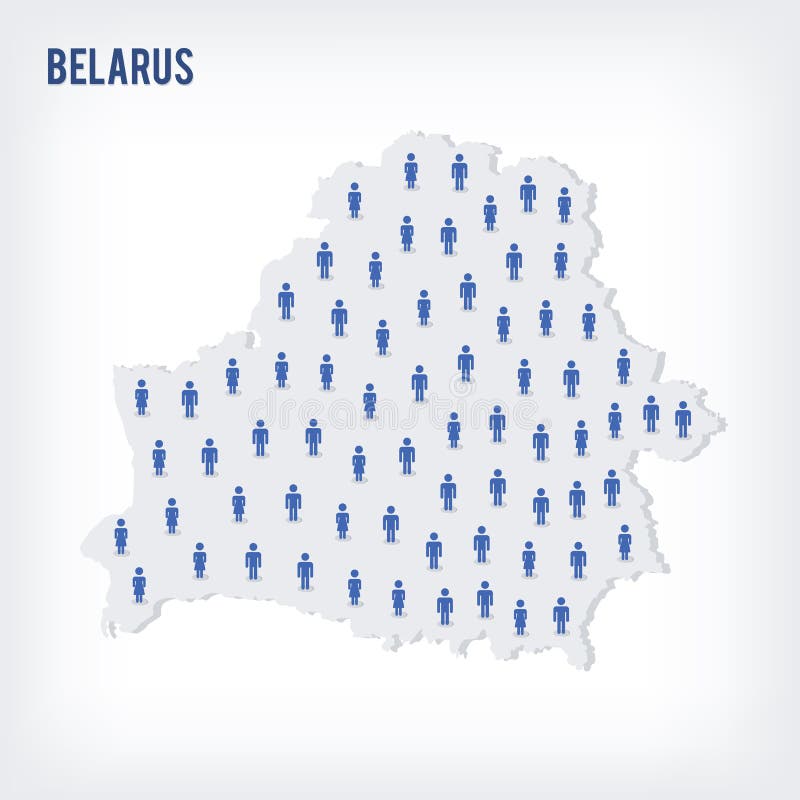 Vector People Map of Belarus . the Concept of Population. Stock ...