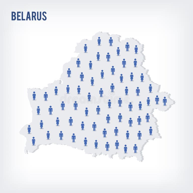 Vector People Map of Belarus . the Concept of Population. Stock ...