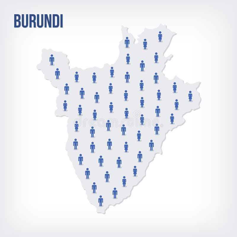 Vector People Map of Burundi. the Concept of Population Stock ...